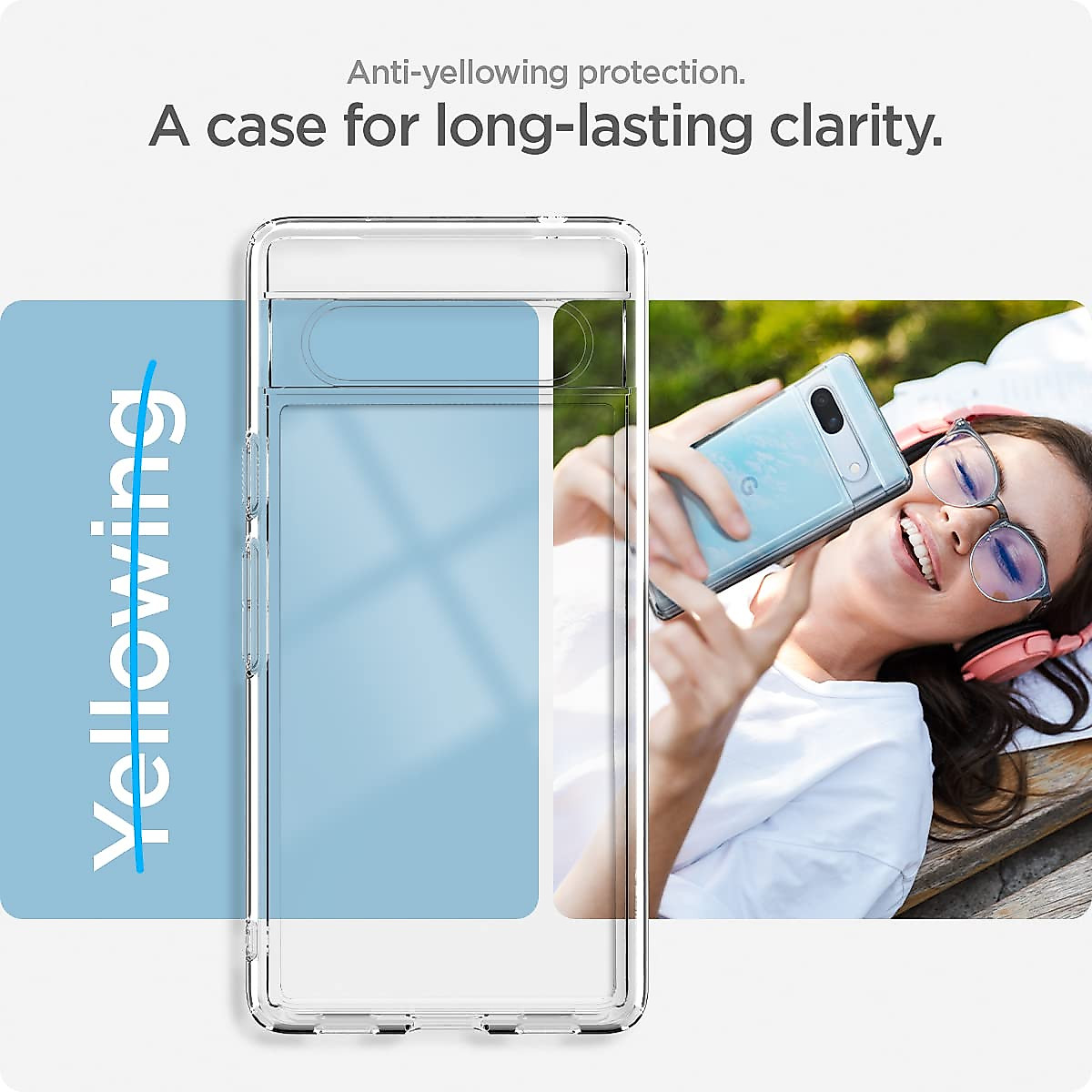 Spigen Ultra Hybrid Designed for Pixel 7a Case and Pixel Buds Pro Case (2022) Bundle