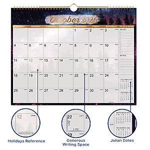 2023-2024 wall Calendar - Calendar 2023-2024 with Julian Date, July 2023 - December 2024, Twin-Wire-Bound, 14.8”x 11.57”, Thick Paper Perfect for Organizing & Planning, 6 Different Background Patterns