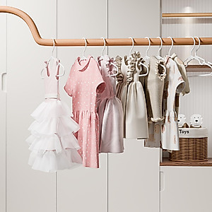 VTRIN Baby Hangers 60 Pack Large Capacity Hard Plastic Kids Hangers Suitable for All Clothes of Infant and Toddler, Such as Short, Shirts and Thick Coats, Children Hangers for Kids Clothes