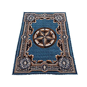 KJGRUG Texas Stars Cowboy Western - Colors (5' x 7', Royal Blue)