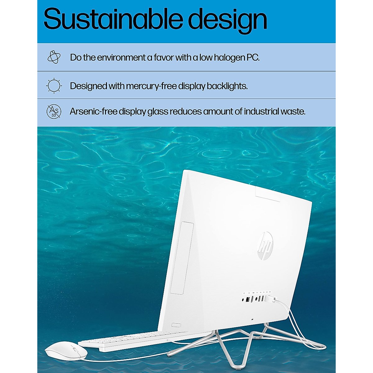 HP All-in-One PC Desk Computer, 21.5" Full HD Micro-Edge Display, AMD Ryzen 3 Processor, AMD Radeon Graphics, 8GB SDRAM, 256GB SSD, Windows11 Home OS, Bluetooth, and Wi-Fi (22-dd0032) (Renewed)