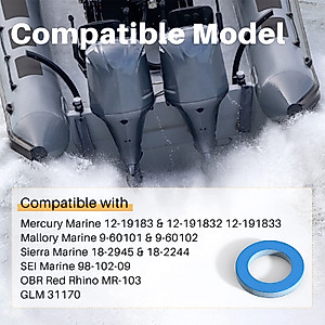 Gearcase Drain Plug Seal, Lower Unit Drain Plug Seal Washer Gaskets 10Pcs 3/8”-16 Oil Drain Plug Seal Washers Compatible with Most Mercury/Mariner Outboards and Mercruiser