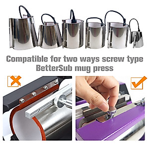 BetterSub Mug Cup Press Heating Transfer Attachment Silica Gel 110V for Heat Press Machine Transfer Sublimation Conical 3oz Shot Glass