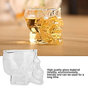 3PCS 75ML Transparent Glass Skull Shaped Wine Glass Glass Beer Beverage Container Halloween Party Decoration Vodka Whiskey Transparent Skull Glass
