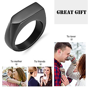 XSMZB Cremation Rings for Ashes Simple Square Band Ring Keepsake Arrow Band Finger Ring Holder Ashes for Pet Human Memorial Urn Ring for Men Women (Black,7)