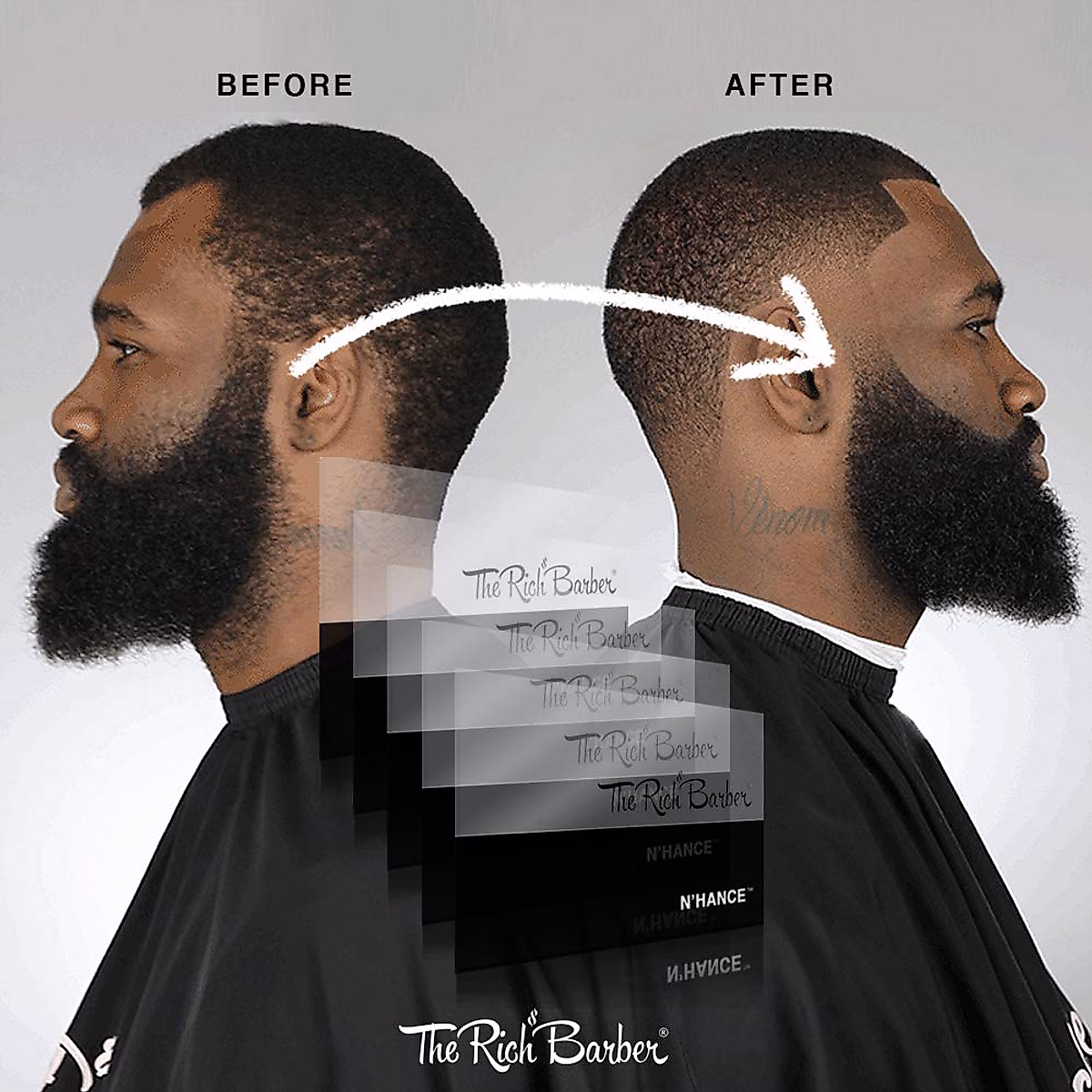 The Rich Barber N'Hance Hair Building Fiber Application Cards, 5 Pack - Hairline Line Up & Enhancement Applicator Tool - Works with All Hair Building Fibers - For Barbers & Personal Use