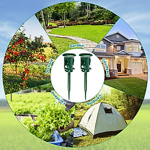 2 Pcs Ultrasonic Solar Animal Repeller Ultrasonic Skunk Repellent Outdoor 360 Degree Waterproof Squirrel Raccoon Mole Rat Snack Cat Deterrent Outdoor with Motion Sensor Flashing Light USB Powered