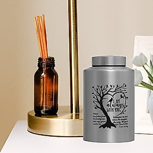 Decorative Urn Cremation Urn for Human Ashes Large up to 220lbs Large Memory Decorative Funeral Burial Urn for Male Female Ashes (Stainless Steel Tree)