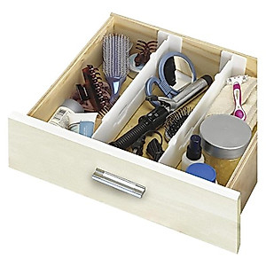 YBM Home Adjustable Drawer Dividers/Organizers for Bedroom, Bathroom, Dresser, Kitchen, and Office Drawers, Spring-Loaded Expandable Drawer Organizers Lock in Place (Set of 2), 2179b