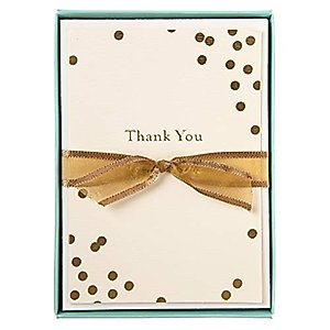 Graphique Box of Thank You Cards, Confetti - Includes 10 Cards with Matching Envelopes and Storage Box, Cute Stationery Made of Durable Heavy Cardstock, Cards Measure 3.25" x 4.75"