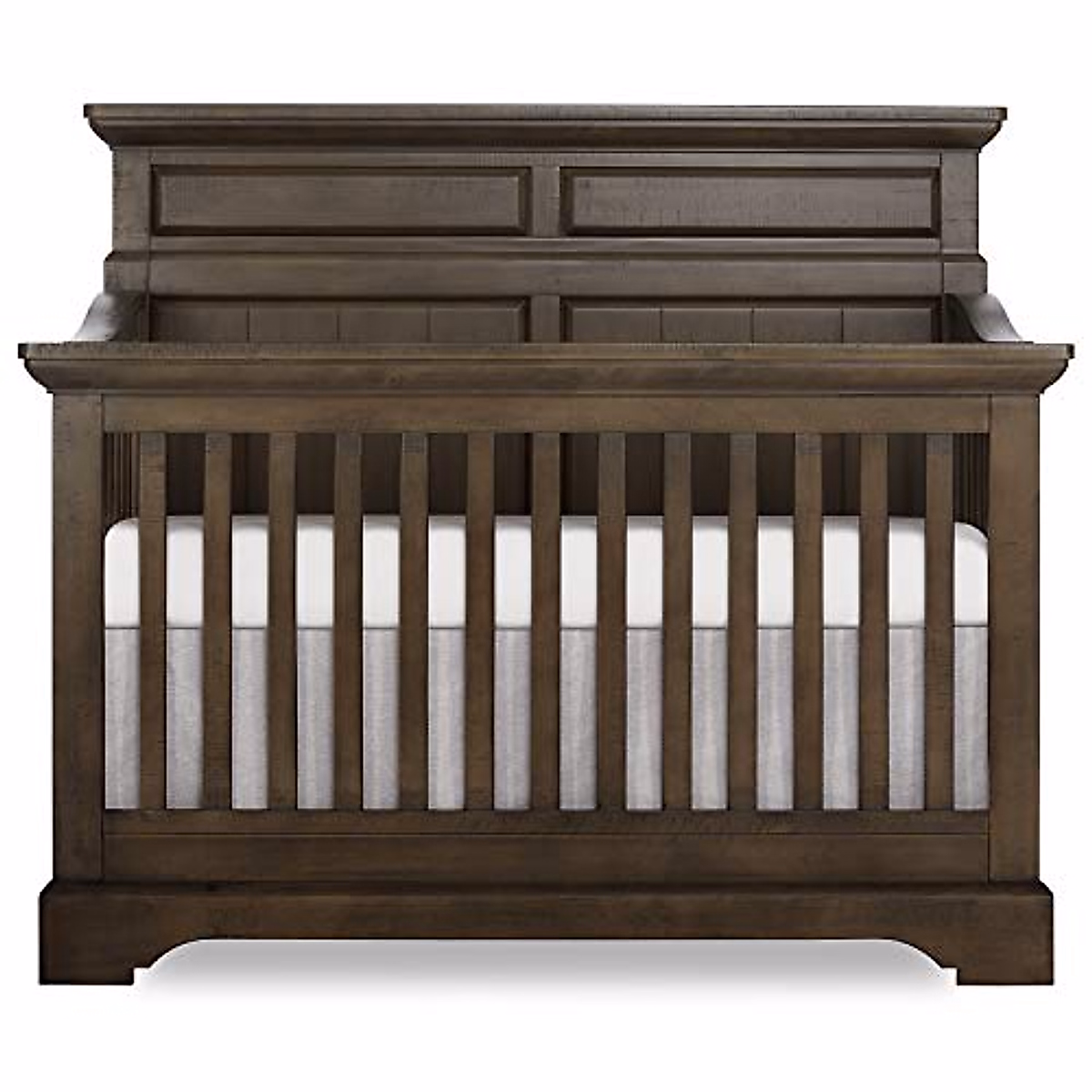 Evolur Empire 5-in-1 Convertible Crib in Distressed Timber with Free Mattress
