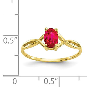 IceCarats 10K Yellow Gold Red Ruby Ring Gemstone Band July Birthstone Jewelry Size 7.00