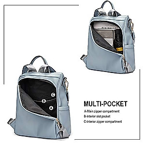 CLUCI Womens Backpack Purse Fashion Leather Ladies Travel Large Designer Convertible Shoulder Bags Blue