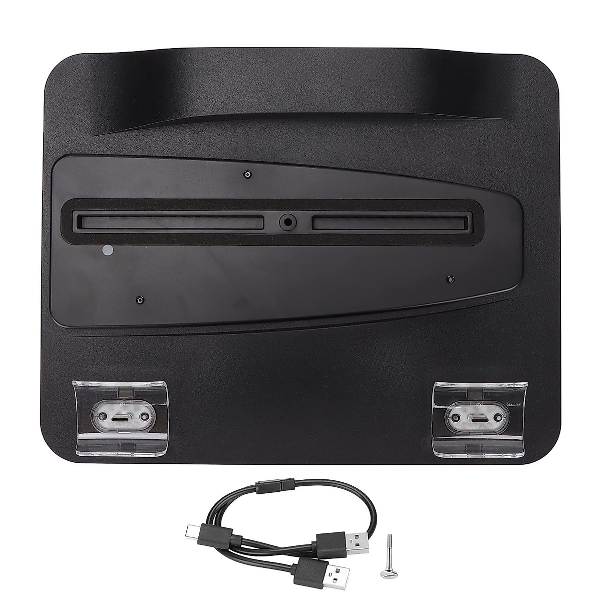 PS5 Cooling Stand, with 3 Silent Cooling Fan, 4 Different Speeds, 2 USB Hub, Built in Multiple Protection Chips, Dual Controllers Charger, PS5 Stand Horizontal