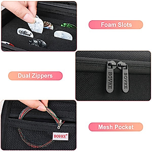BOVKE Guitar Picks Holder Case for Fender, ChromaCast, D'Addario, JIM DUNLOP, Bolopick, MUSICAL INSTRUMENT All Size Guitar Picks, Mesh Pocket for String Winder, Bridge Pins, Black (Case Only)