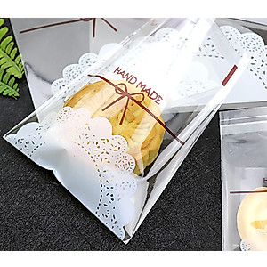 TOPZEA 500Pcs Self-adhesive Cookie Bags, 5.5x5.5Inch Clear Treat Bags DIY Plastic Individual Candy Bags Decorating Favor Bag Cellophane Bags for Packing Biscuits, Chocolate, Snack, Wedding, Party