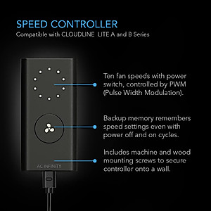 AC Infinity CLOUDLINE A8, Quiet 8" Inline Duct Fan with Speed Controller, EC Motor - Ventilation Exhaust Fan for Heating Cooling Booster, Grow Tents, Hydroponics