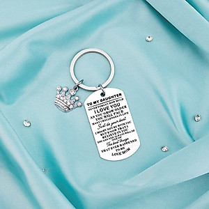 To My Daughter Keychain Daughter Gifts from Mom small Gifts for Daughter Teen Girls Birthday Easter Christmas Gifts Stocking Stuffers