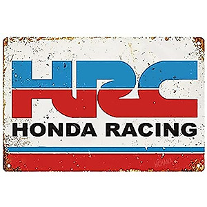 HCHANA Classic Car Brand Honda Garage Bar Wall Signs Decor Plaques Metal Crafts Print Painting Pin Up Signs Vintage Metal Plate Poster, Multicolor