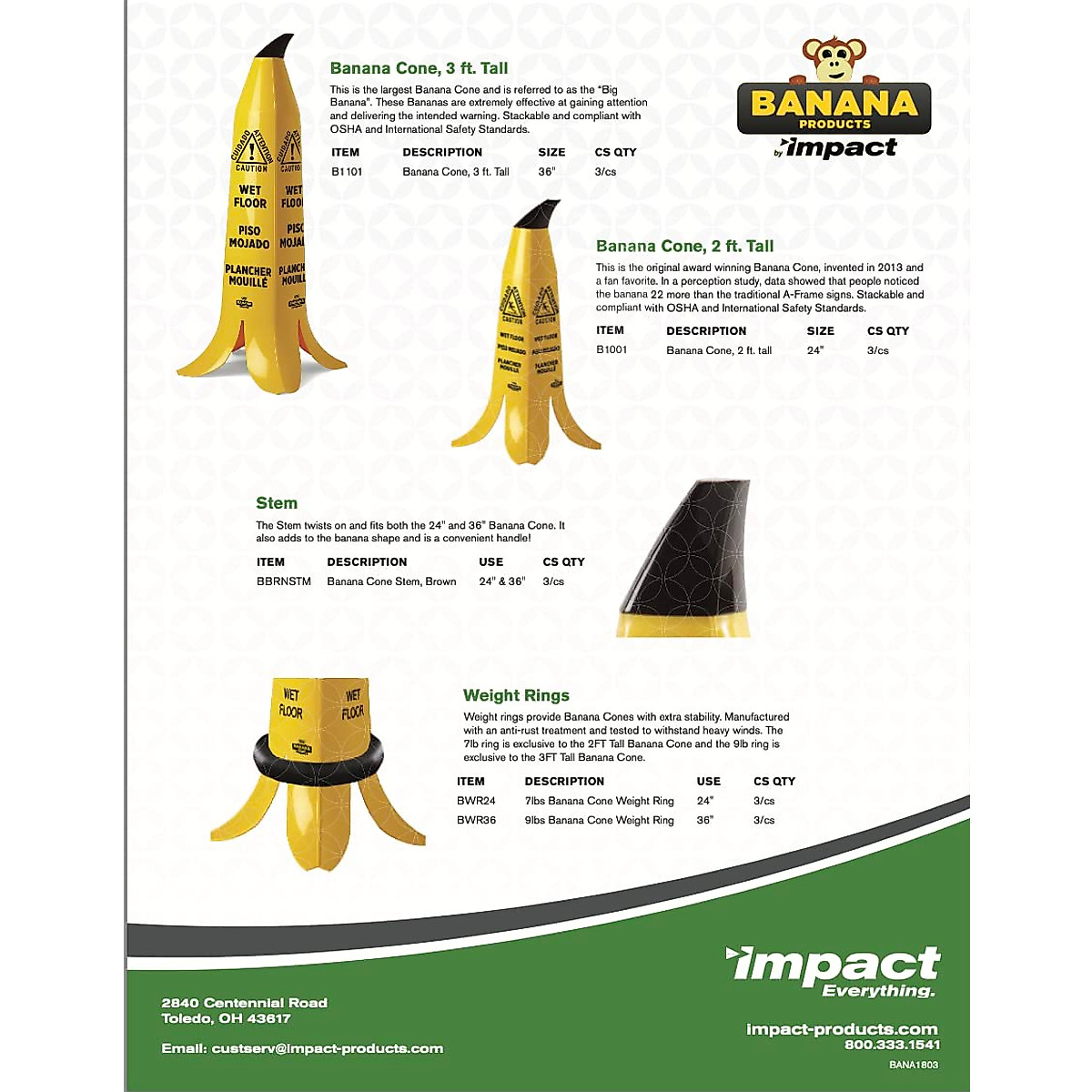IMPB1001 - Banana Wet Floor Cones