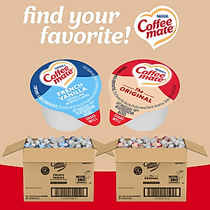 Nestle Coffee mate Coffee Creamer, Original, Liquid Creamer Singles, Non Dairy, No Refrigeration, Box of 360