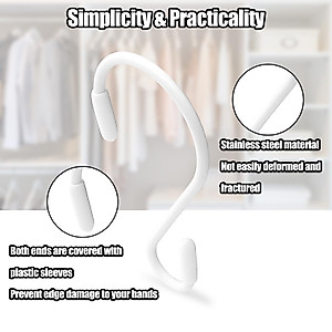 Hitefu 30PCS White S Hooks for Hanging, 3.15 Inch Stainless Steel S Shaped Hooks, Rubber Coated S Hooks for Hanging Plants, Clothes, Jeans, Towels, Pot, Pan, Cups