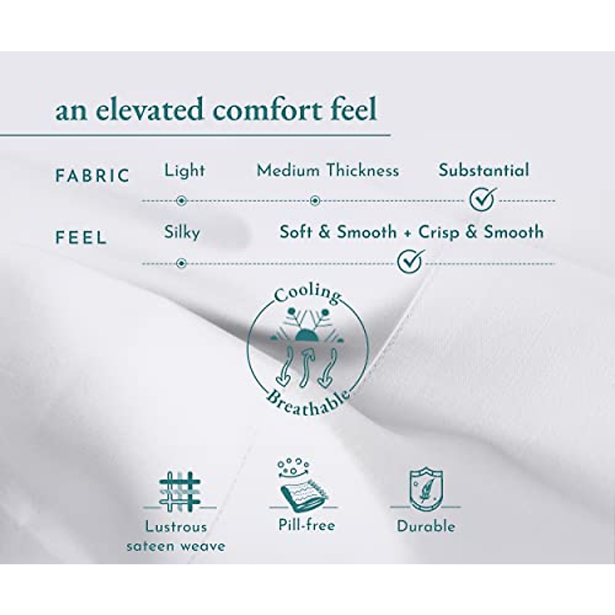 California Design Den Luxury Sheets 1000 Thread Count 100% Cotton Sheets, Very Smooth Soft & Thick with Deep Pockets Vs. Egyptian Cotton Sheets, 4 Pc Set (Queen, Bright White)
