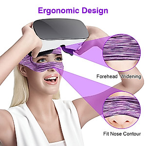 2 Pcs VR Eye Mask Cover, Begonia Breathable Adjustable Elastic Sweat Band VR Accessories for VR Workouts Use with Virtual Reality Headsets Oculus Quest 2 HTC Vive