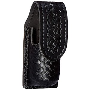 Safariland Duty Gear Bianchi 38-4-4HS: Mace Holdertop Flap, Basket Weave, Black