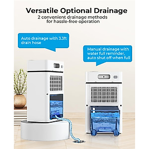 Dehumidifier, PLUSCENT 1000 Sq. Ft. Dehumidifiers for Home, 88 OZ Dehumidifier for Basement Bedroom Bathroom RV and Closet with Drain Hose, Auto Defrost, Auto Shut Off, Sleep Mode, 7 Colors LED Light