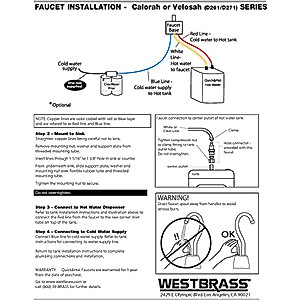 Westbrass CO140-12 Develosah 9" 2-Handle Hot and Cold Water Dispenser Faucet Kit with Filter, Kitchen Sink Strainer & Disposal Trim Set, Oil Rubbed Bronze