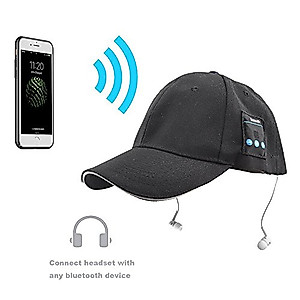 Lzcat Unisex Bluetooth Baseball Cap Sun Hat Smart Wireless Bluetooth Headset Sports Cap Music Speaker Mic Summer Cap (Grey)