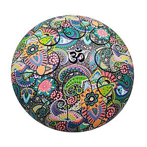 India Meets India Steel Tongue Drum [OM Design], 10 INCHES Drum w/ 8 Notes, Steel Percussion Drum with 2 Mallets & Carry Bag, Steel Drum for Meditation & Yoga - Multicolor