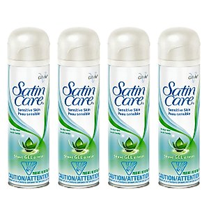 Gillette Satin Care Sensitive Skin Shave Gel-7 oz (Pack of 4)