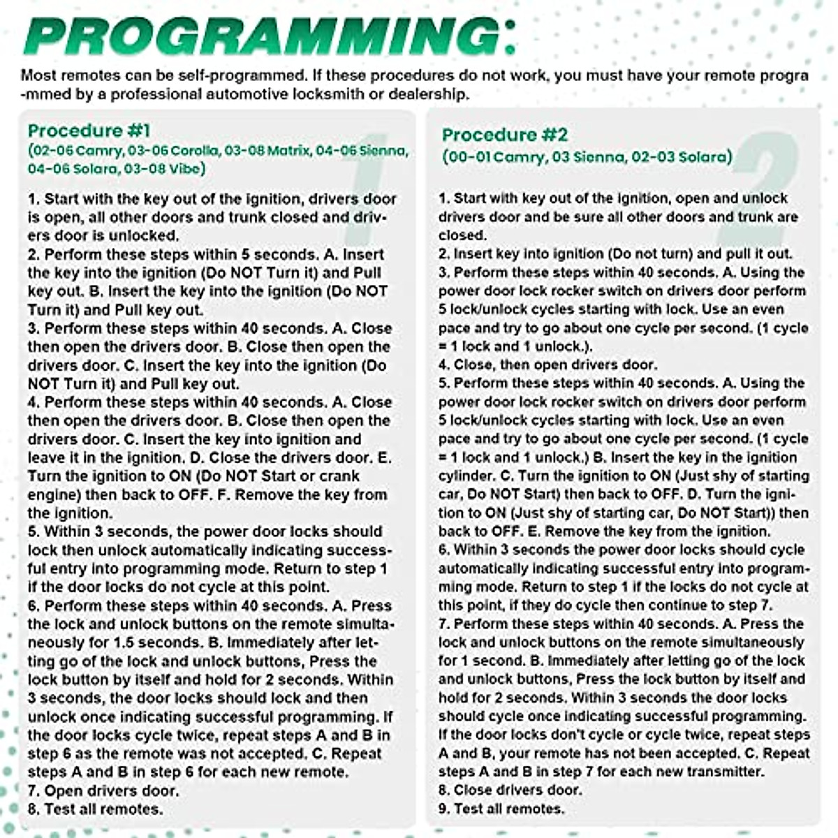 Beefunny Remote Control Car Key Fob 315MHz for Toyota Camry Solara 2002-2006 FCC ID: GQ43VT14T (1)