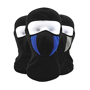 QXPDD Breathable Balaclava Unisex Windproof Full Face Mask Cover, Winter Multifunctional Headwear Elastic Helmet Liner Neck Warmer for Skiing, Motorcycle, Cycling and Winter Sports,Blue