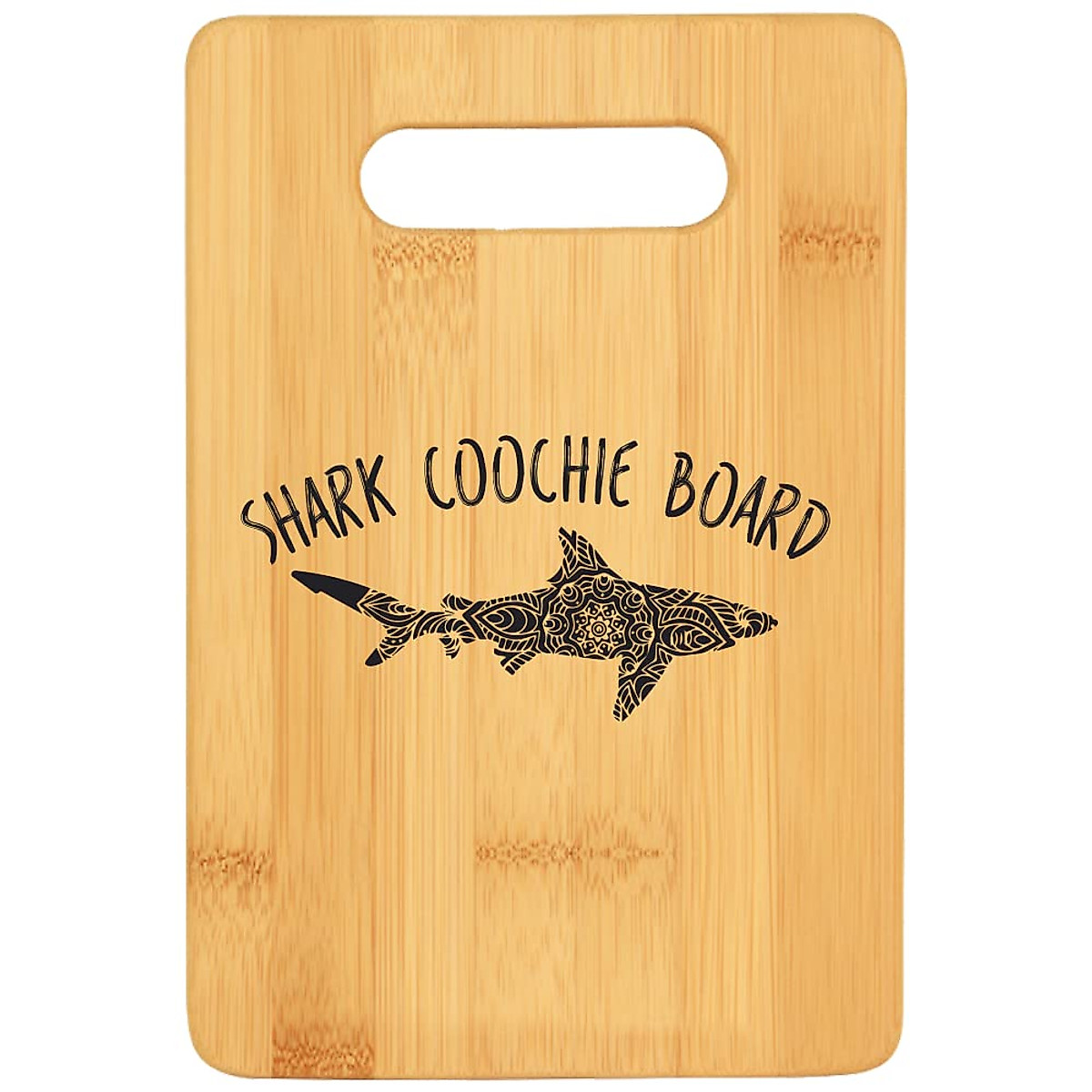 Katie McGrath Designs Shark Coochie Board Funny Stove Top Cutting Board with Handle v2, L