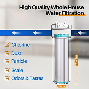 PUREPLUS 5 Micron 20" x 4.5" RFN20BB Whole House Iron & Manganese Reduce Water Filter Replacement Cartridge,1 Pack