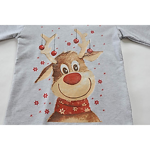 Little Boys Girls Christmas Pajamas Set Long Sleeve Sleepwear 100% Cotton Reindeer Pajama Toddler Kids Pjs for Boy Jammies Holiday Clothes Sets Size 3T