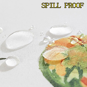 MATIRUG Outdoor Sunflower Tablecloths with Umbrella Hole,Zipper 60x102 Inch Rctangluar, Spillproof Washable Watercolor Sunflower Floral Fabric Table Cloth,Table Cover for Picnic Dinner Patio