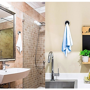 Eiqer 8 Pack Kitchen Towel Holder, Self Adhesive Wall Dish Towel Hook, Round Wall Mount Towel Holder for Bathroom, Kitchen and Home, Wall, Cabinet, Garage, No Drilling Required