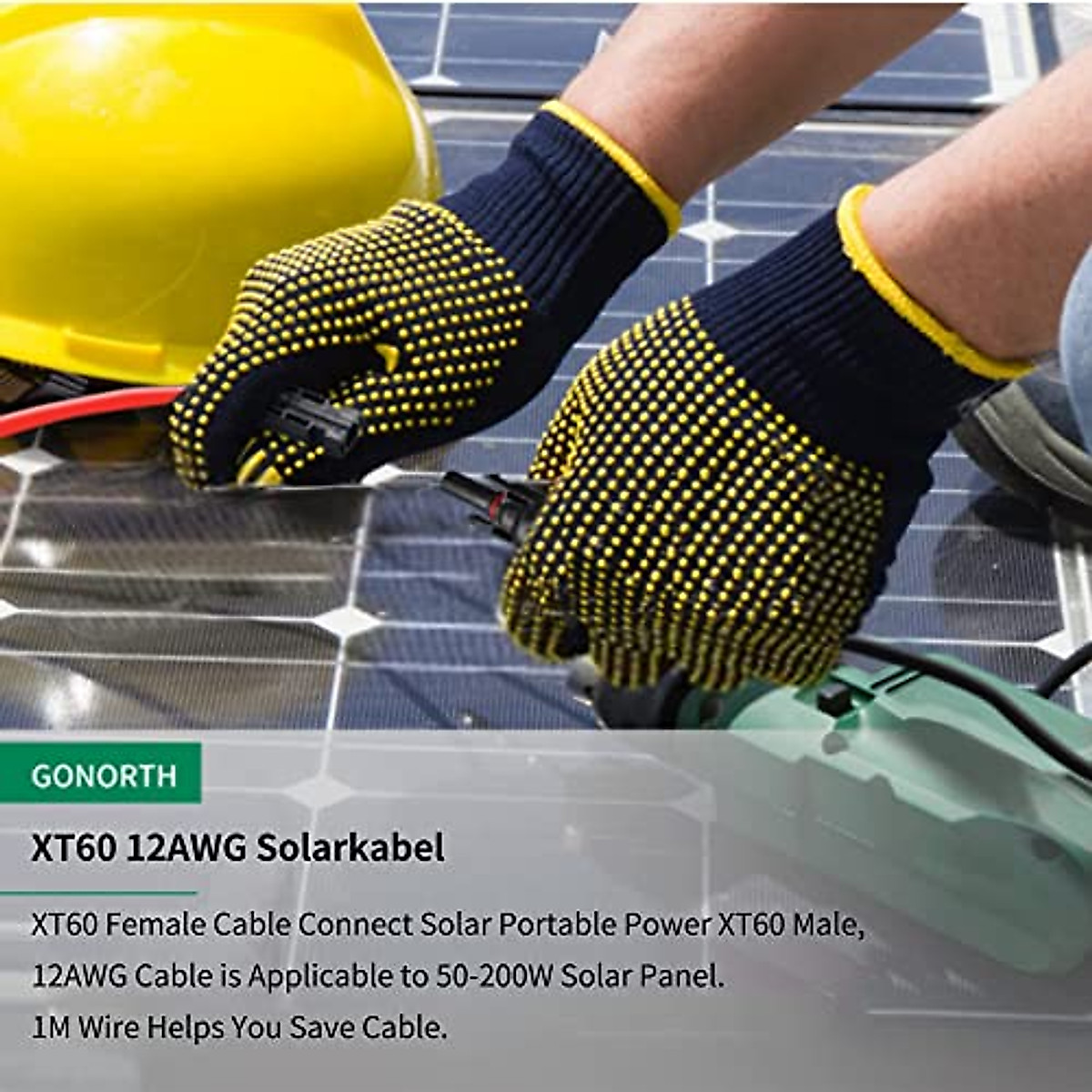 TOPMATTY XT60 Connector Solarpanel Cable,Solar Charge Cable with XT60 Adapter,12AWG 4MM² Solar Panel Cable for Portable Power Station