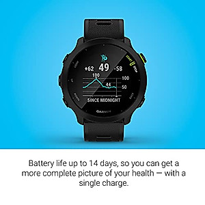 Garmin 010-02562-00 Forerunner 55, GPS Running Watch with Daily Suggested Workouts, Up to 2 weeks of Battery Life, Black
