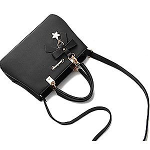 Dreubea Womens Handbag Tote Shoulder Purse Leather Crossbody Bag Black