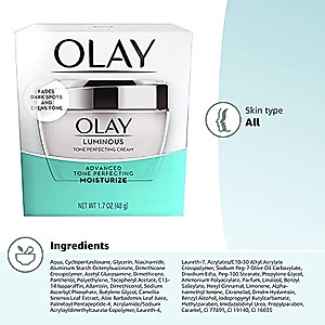 Dark Spot Corrector by Olay, Luminous Tone Perfecting Cream and Sun Spot Remover, Advanced Tone Perfecting Face Moisturizer, 48 g (Packaging may vary)