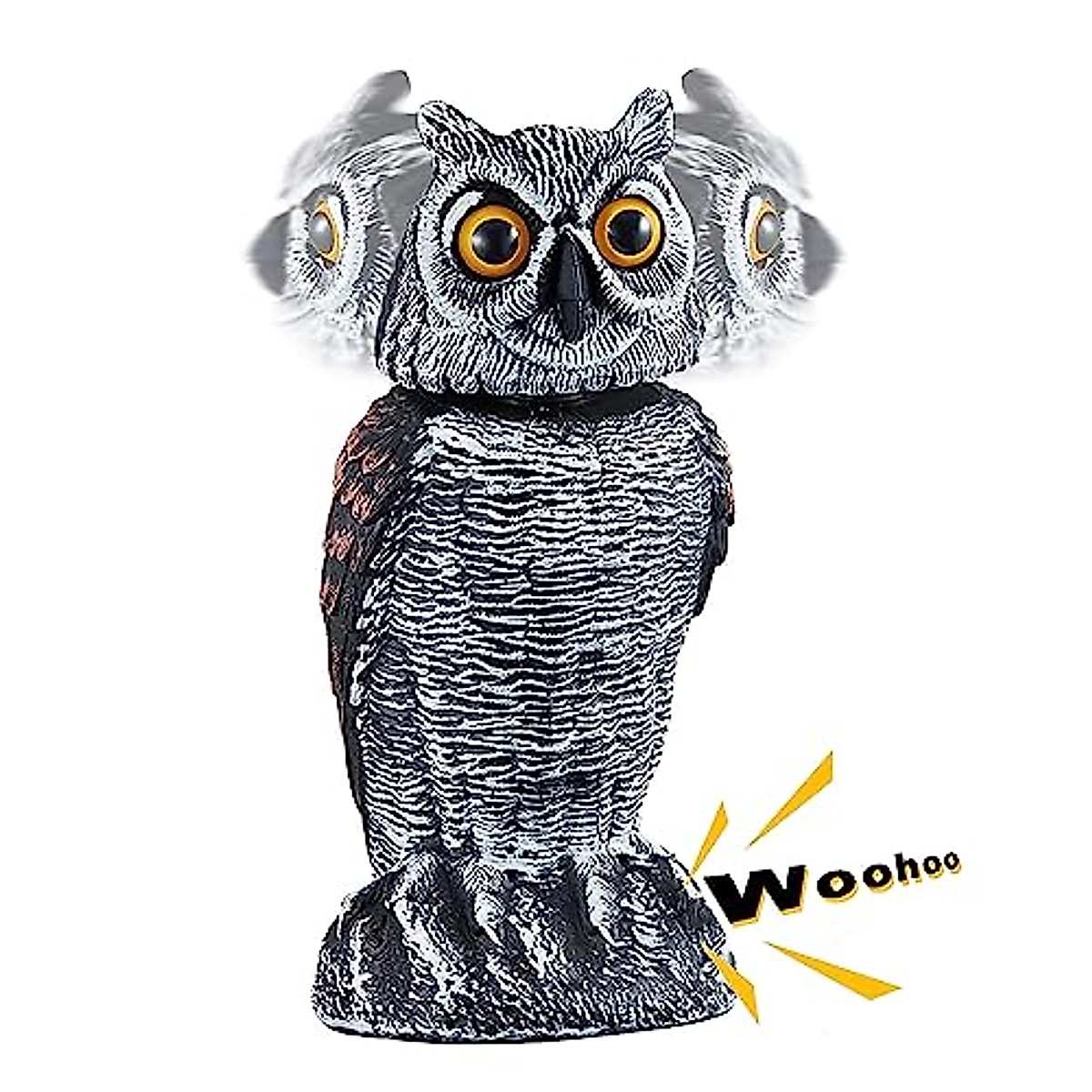 XYSFUZD Plastic Fake Owl for Garden Owl with Moving Head and Sound Owl Statues