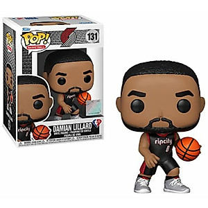 POP NBA: Blazers - Damian Lillard (Black Jersey) Funko Vinyl Figure (Bundled with Compatible Box Protector Case)