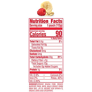 Happy Baby Organics Stage 2 Baby Food Pouches, Gluten Free, Vegan & Healthy Snack, Clearly Crafted Fruit & Veggie Puree, Apples Blueberries & Oats, 4 Ounces (Pack of 8)