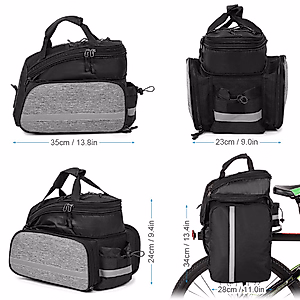 LIXADA Bike Rack Bag with Rain Cover, 25L Bike Bags for Bicycle Rear Rack, Waterproof Bike Saddle Panniers Trunk Bag, Expandable Cycling Rear Seat Bag Backseat Carrier Storage Luggage Shoulder Bag