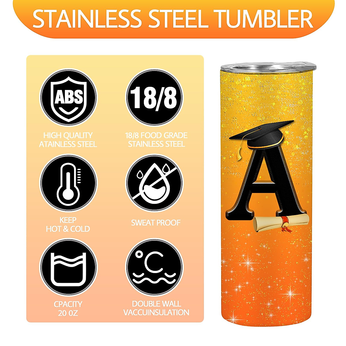 Personalized Graduation Gifts Tumbler 20oz with Name,Congratulations Graduates Gifts for Women,Custom Class of 2025 Cup, Master College High School Phd Presents for Her Women Girls Friends